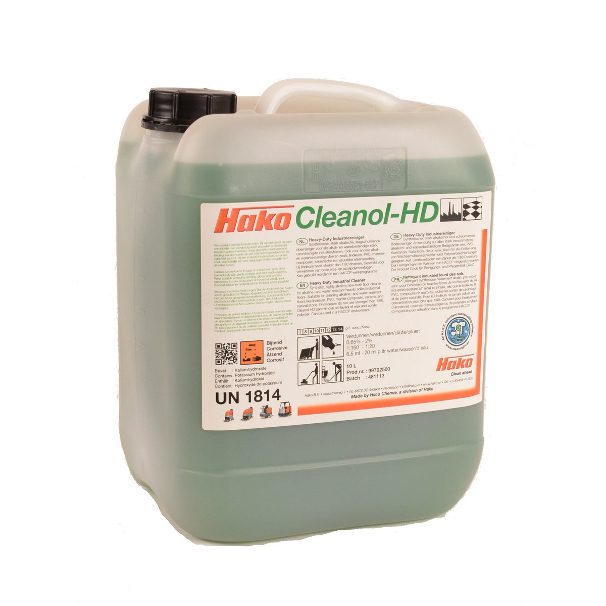 CLEANOL HD 10L 1: 150-20pH conc. 13,5 | Briggs Equipment UK Ltd